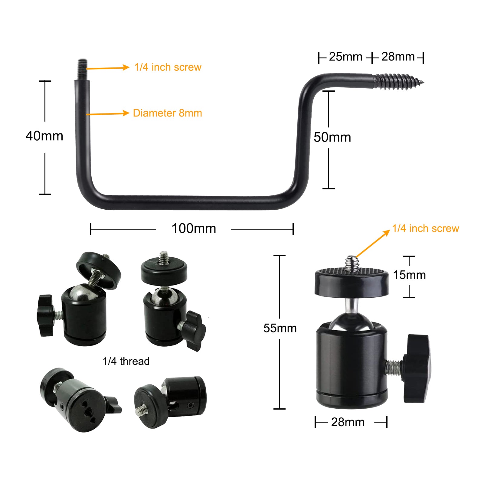 2-Pack Mount Tree Holder, 360 Degree Adjustable Game Camera Mounting S ...