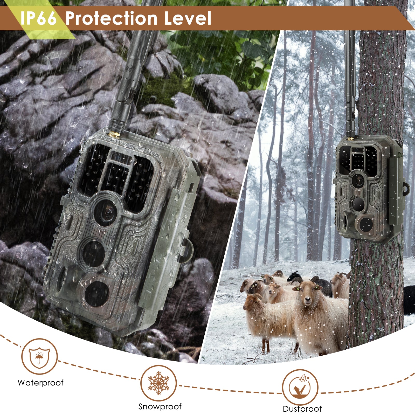 4G LTE Cellular Game & Trail Camera 32MP 1296P 100ft Night Vision Moti ...